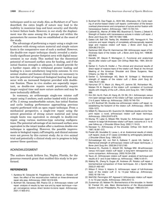 Arthroscopic Single Row Versus Double-Row Suture Anchor Rotator Cuff ...