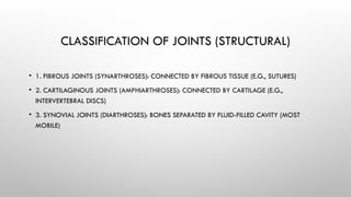 Topic Arthrosyndesmology , vertebrae, joints | PPTX