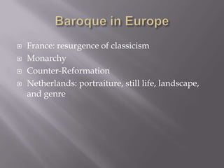 Art History Survey: 17th Century Art in Europe | PPTX