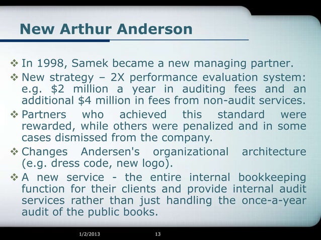 Arthur andersen Collapse | PPTX