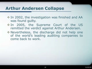 Arthur andersen collapse | PPTX
