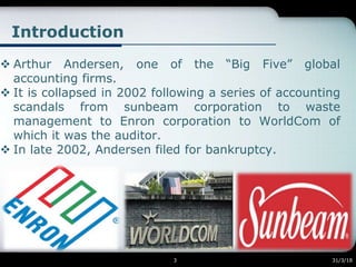 Arthur andersen collapse | PPTX