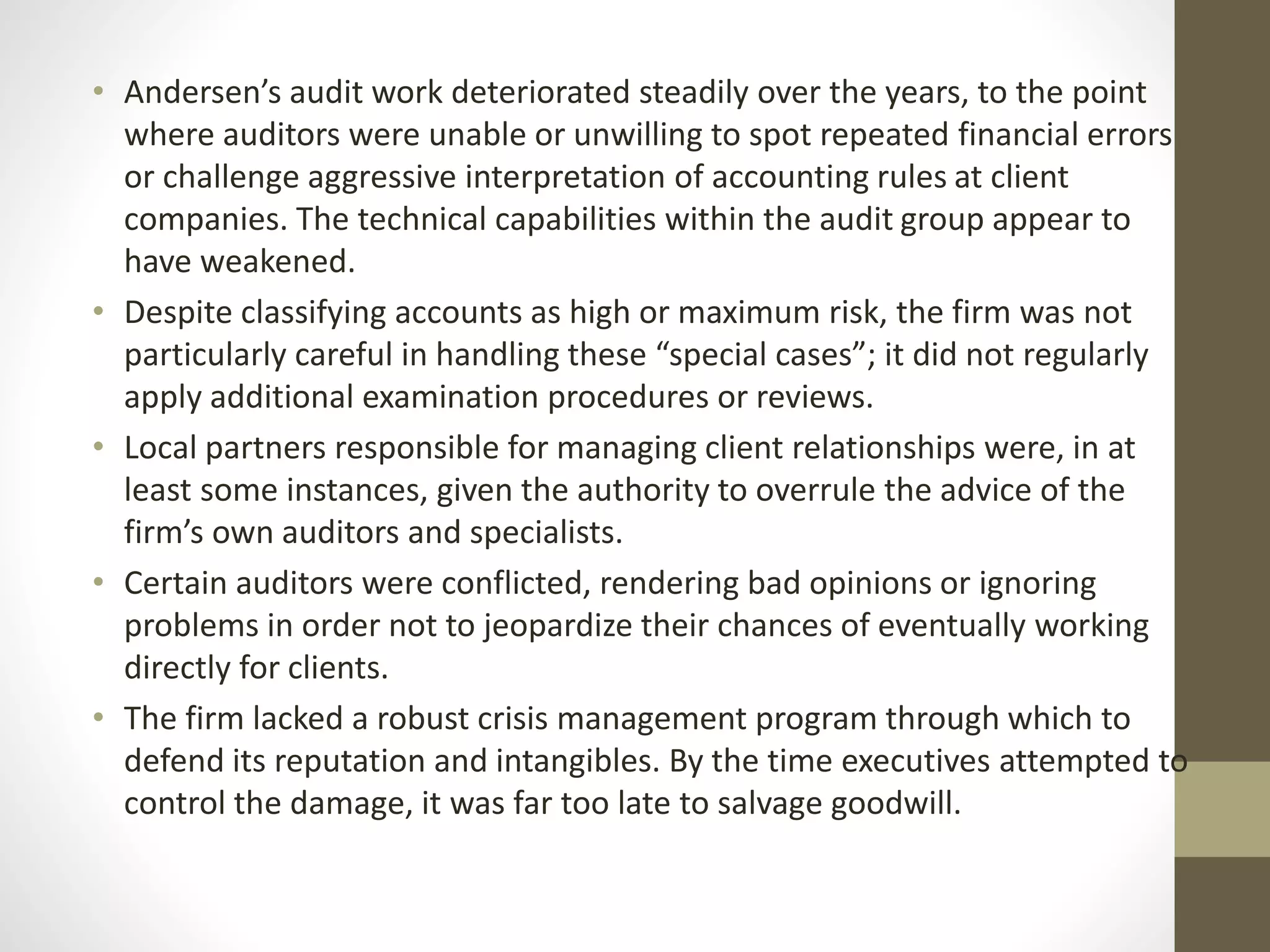 Arthur andersen scandal | PPTX