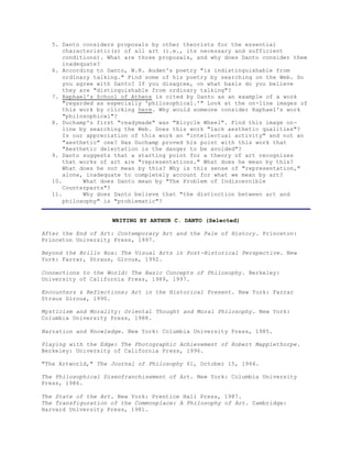 Arthur c. danto's phiosophy of art | DOCX