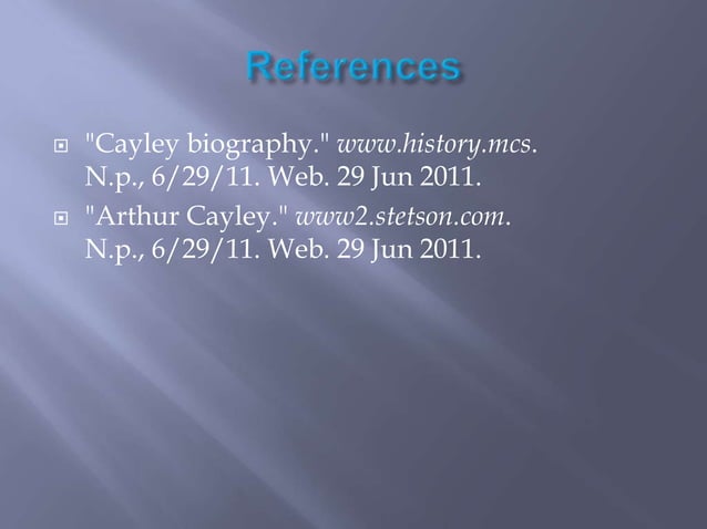 Arthur cayley | PPTX | Physics | Science