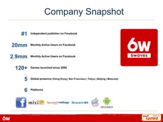 6waves: Key metrics and benchmarks for Facebook games | PDF