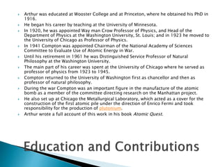 Arthur Holly Compton | PPTX | Physics | Science