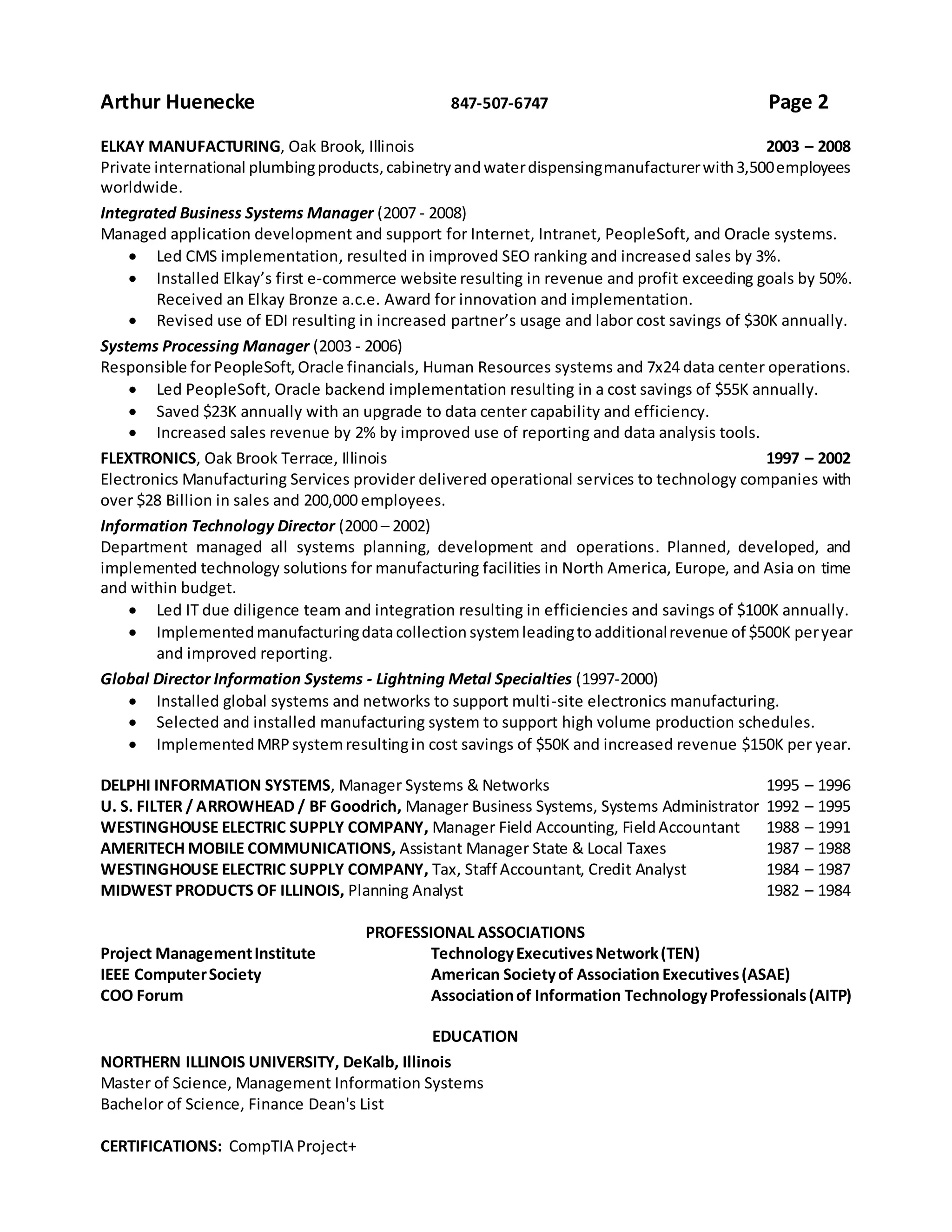 Arthur Huenecke Resume | DOCX