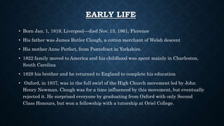 Arthur hugh clough ppt | PPTX