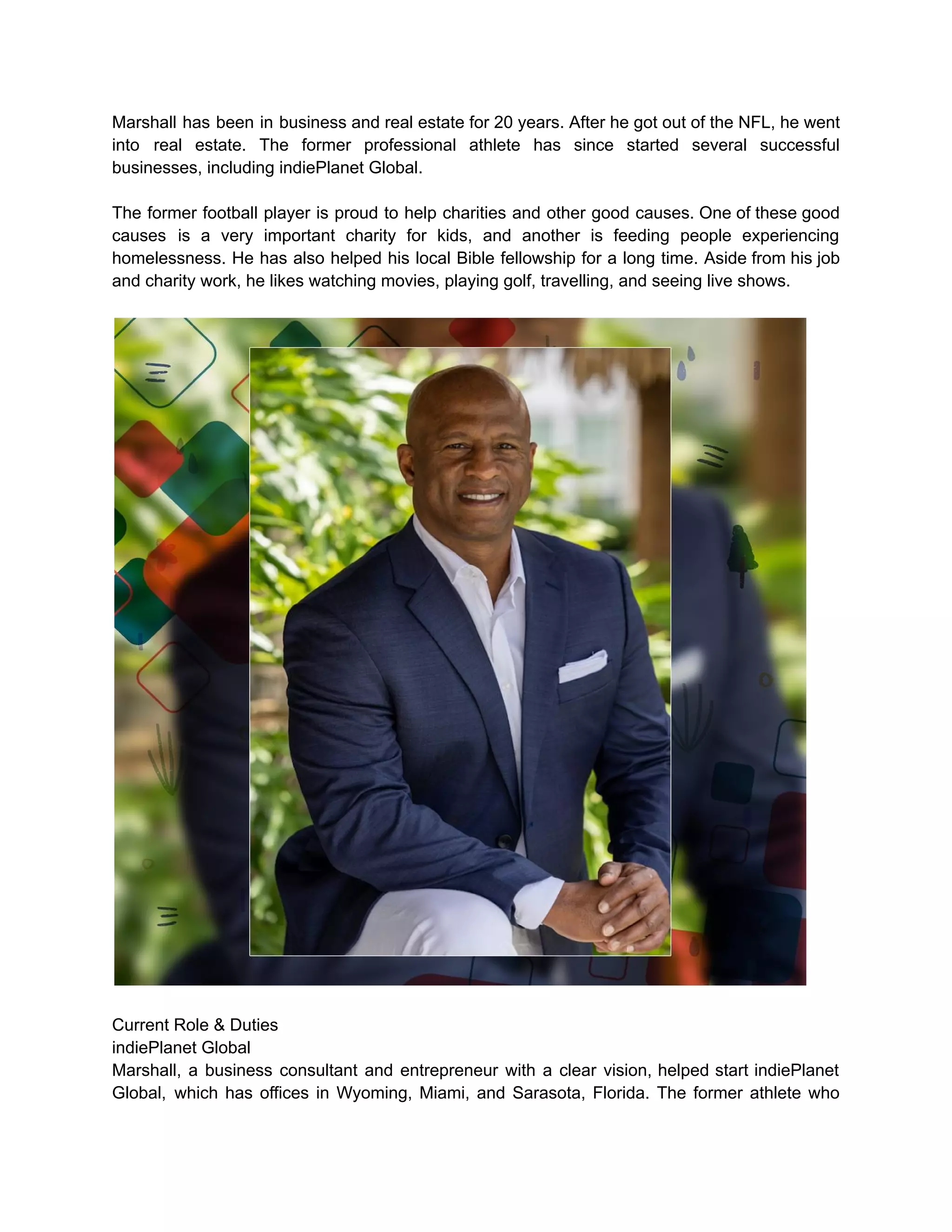 Arthur Marshall NFL's Biography | PDF