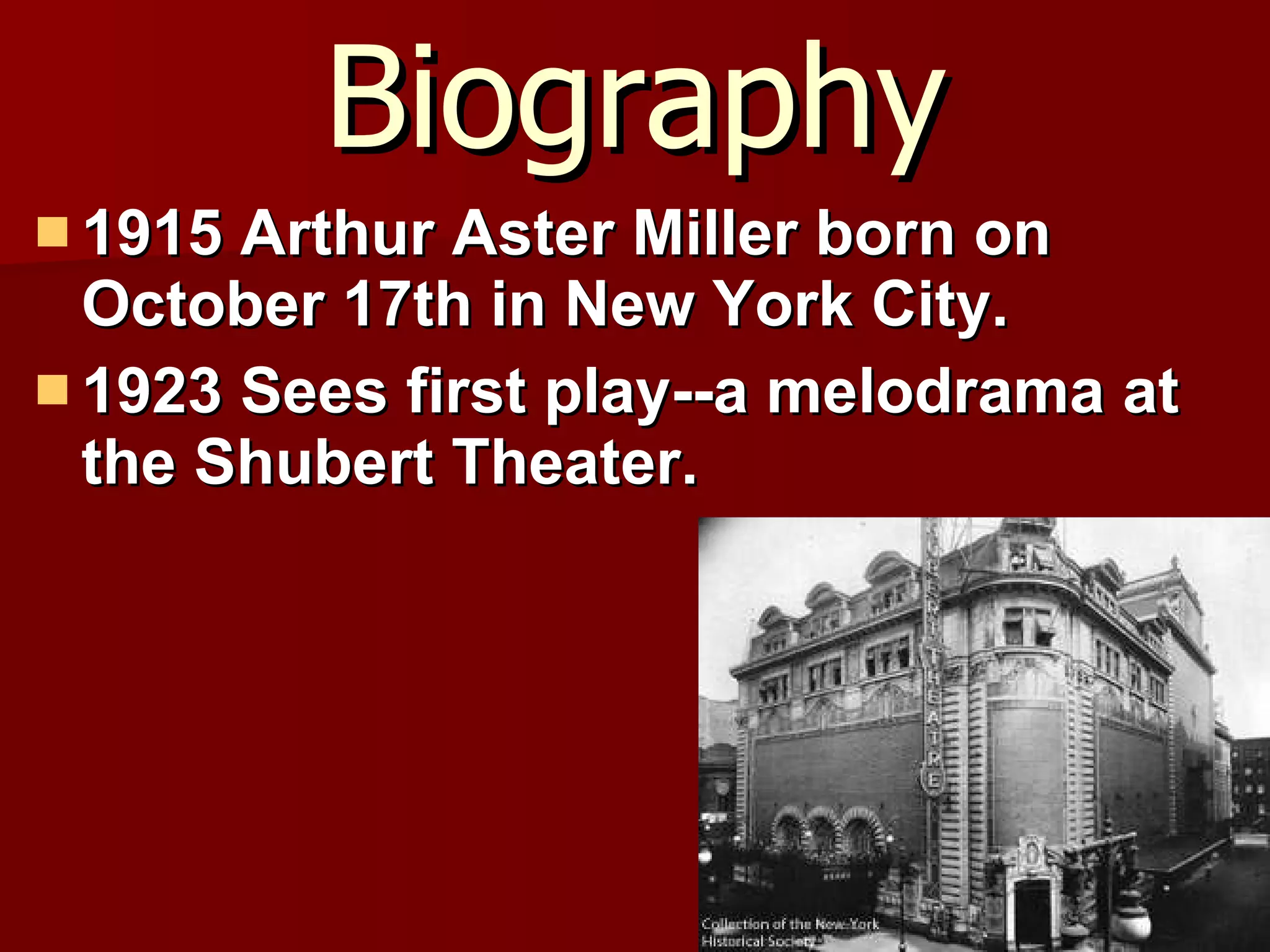 Arthur Miller & The Crucible | PPT
