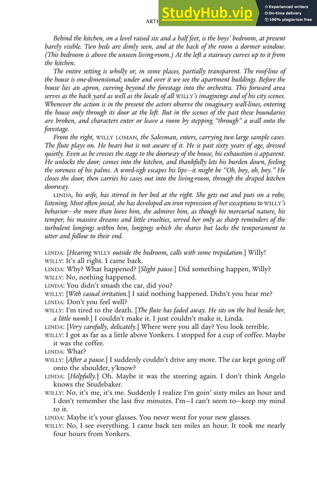 ARTHUR MILLER Death Of A Salesman | PDF