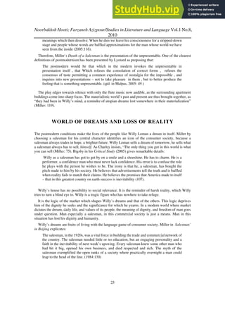 Arthur Miller S Death Of A Salesman A Postmodernist Study | PDF