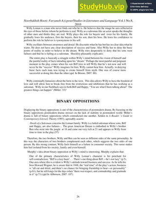 Arthur Miller S Death Of A Salesman A Postmodernist Study | PDF