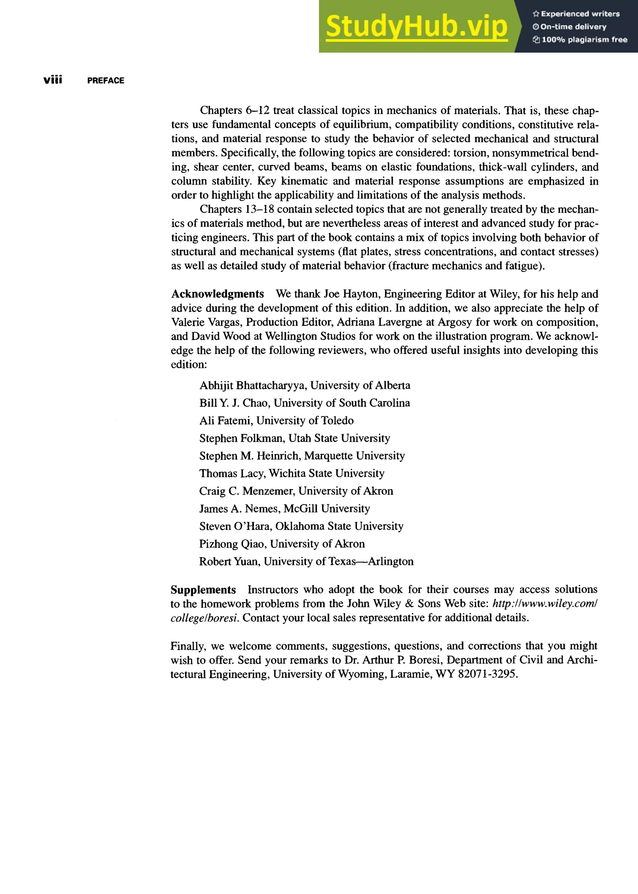 ArthurP Boresi Advanced Mechanics Of Solids | PDF