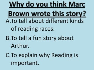 Arthur's reading race[1] | PPTX