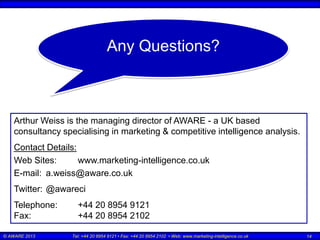 Arthur Weiss Google vs other search tools | PPT