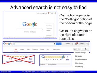 Arthur Weiss Google vs other search tools | PPT