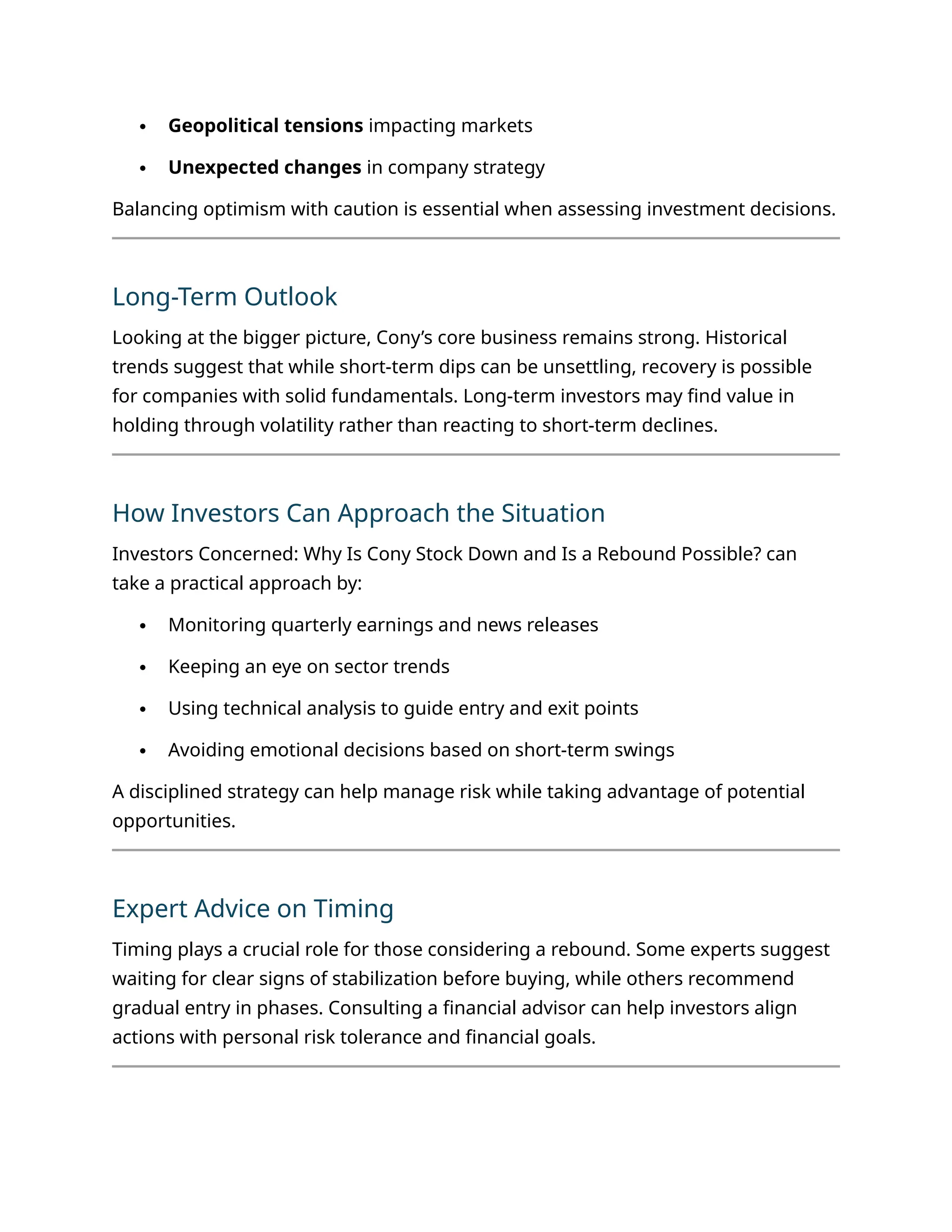 Investors Concerned: Why Is Cony Stock Down and Is a Rebound Possible ...