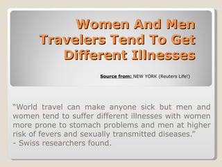 Travelers Health problems | PPT