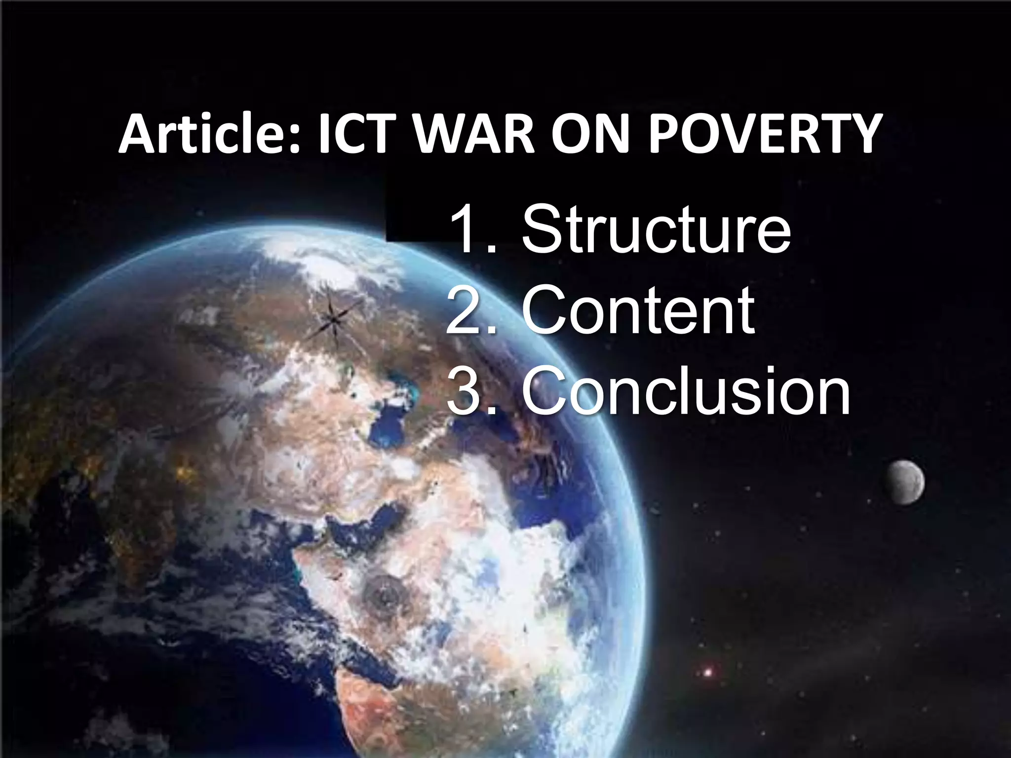 ICT WAR ON POVERTY | PPTX