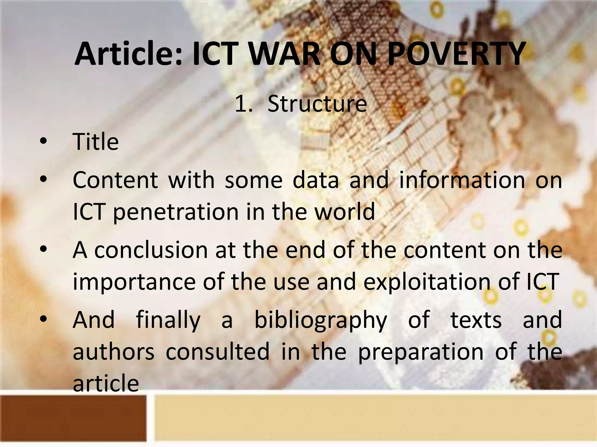 ICT WAR ON POVERTY | PPTX
