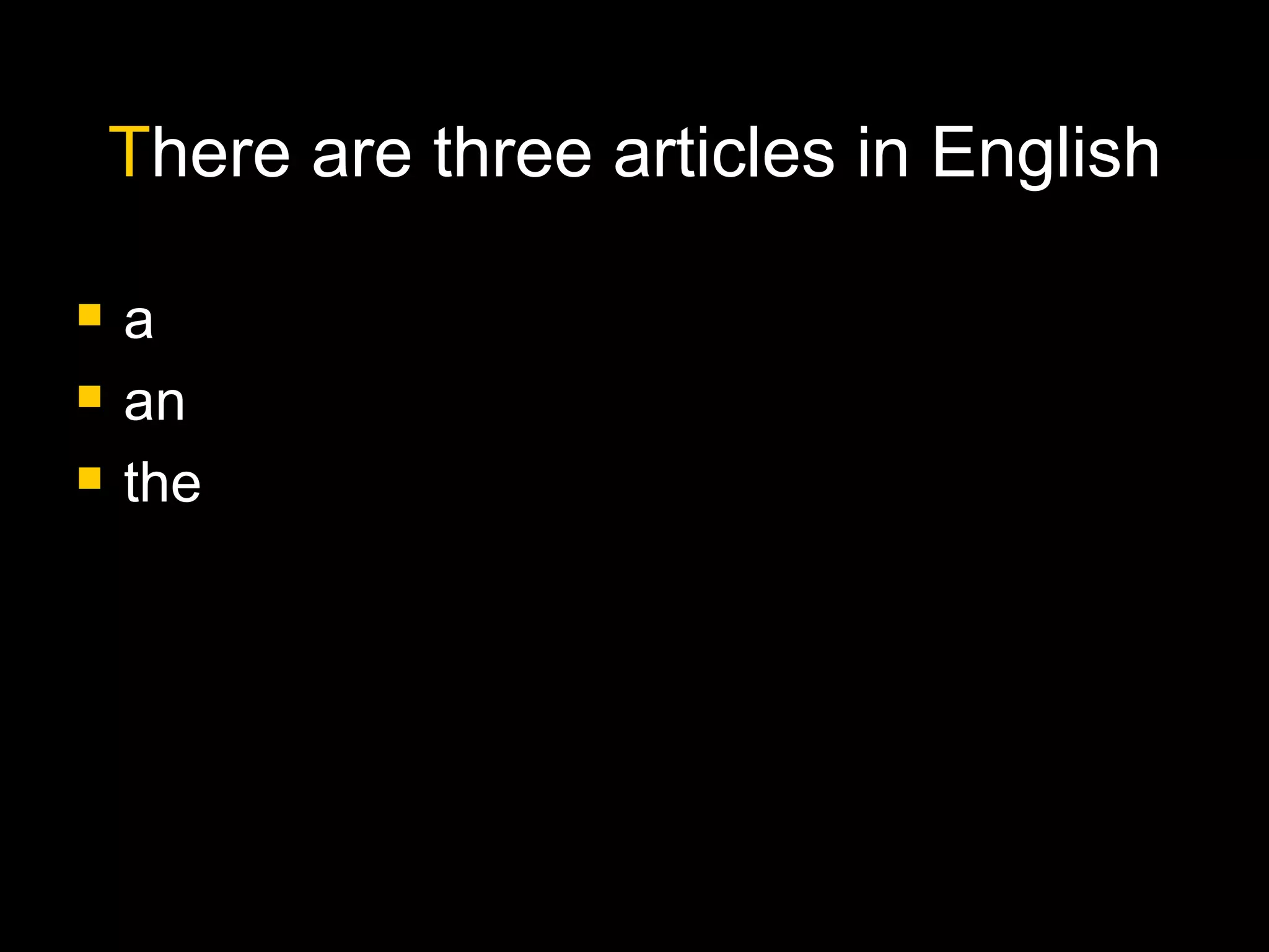 Articles ('a', 'an', 'the') | PPT