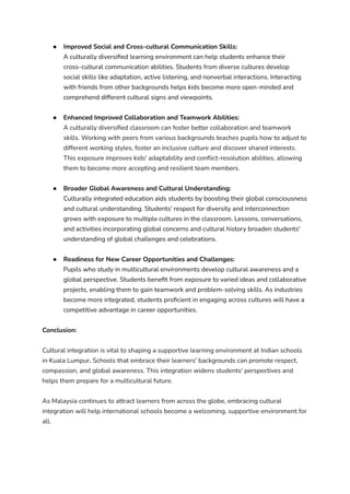 Fostering Cultural Integration and Sensitivity in Malaysia's ...
