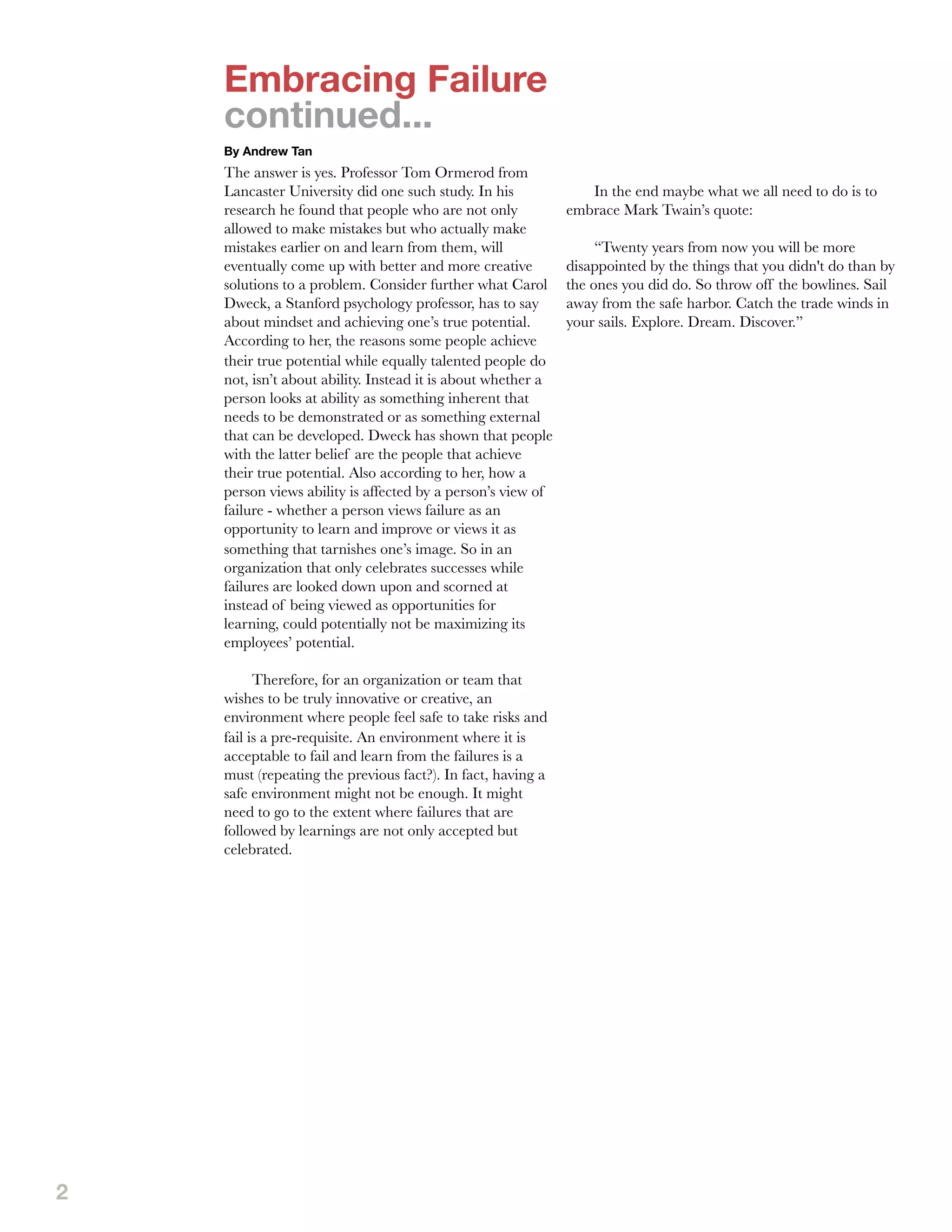 Embracing Failure | PDF