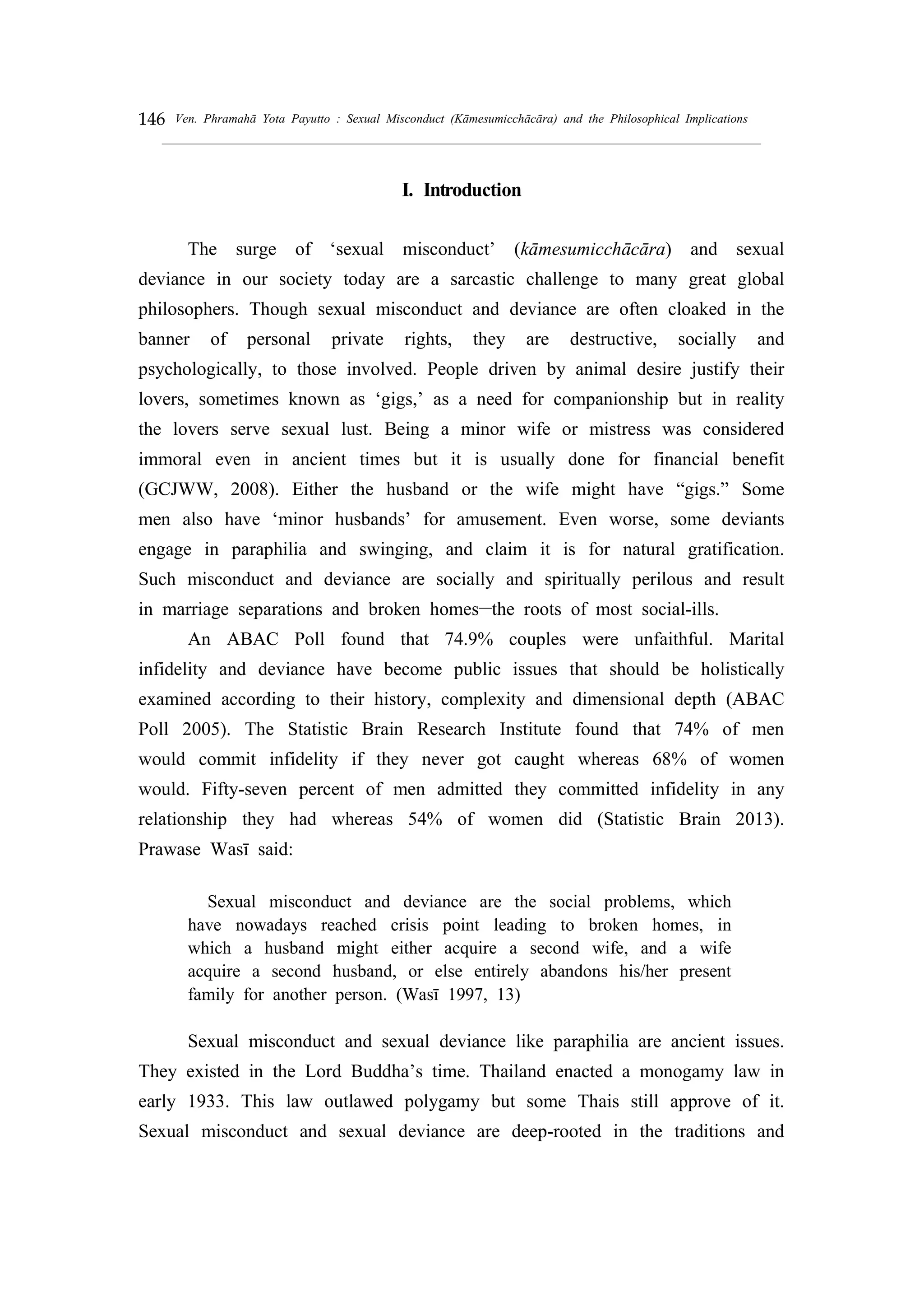 sexual misconduct(Kamesumicchacara) and philosophical implications of ...