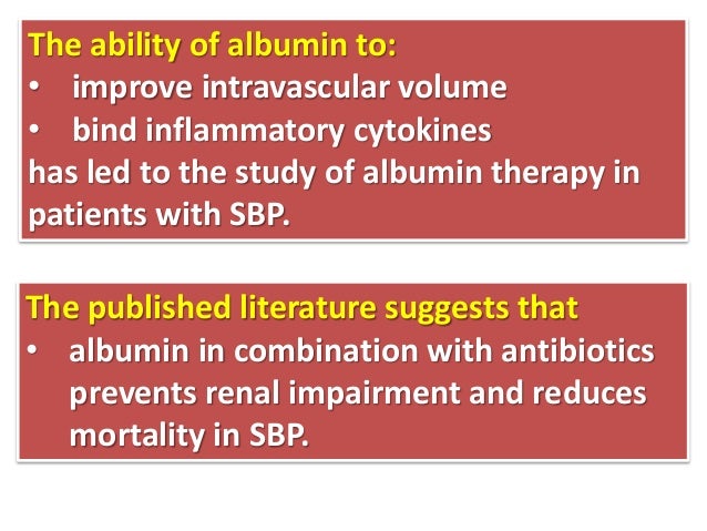 albumin use in SBP patients