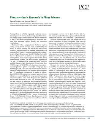 Photosynthetic Research in Plant Science | PDF