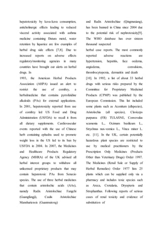 regulation of herbal products | DOCX | Herbs and Supplements ...