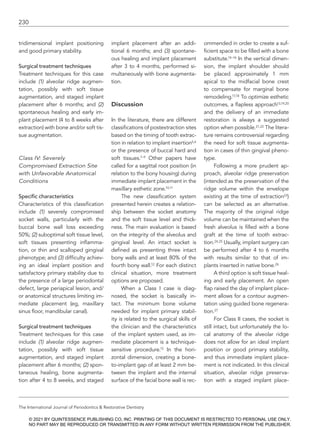 A Clinical Classification System for the Treatment of Postextraction ...