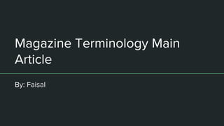 Main Article Terminology | PPTX