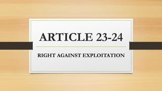 Article 23,24,29,30 | PPTX