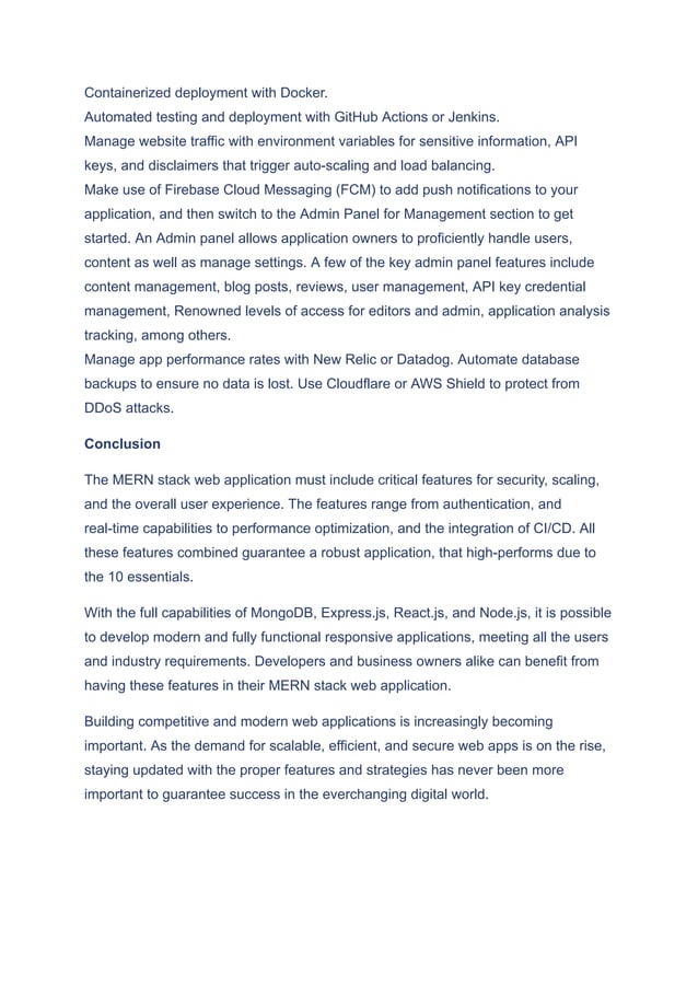 10 Key Considerations For Creating A Mern Stack Web Application Pdf