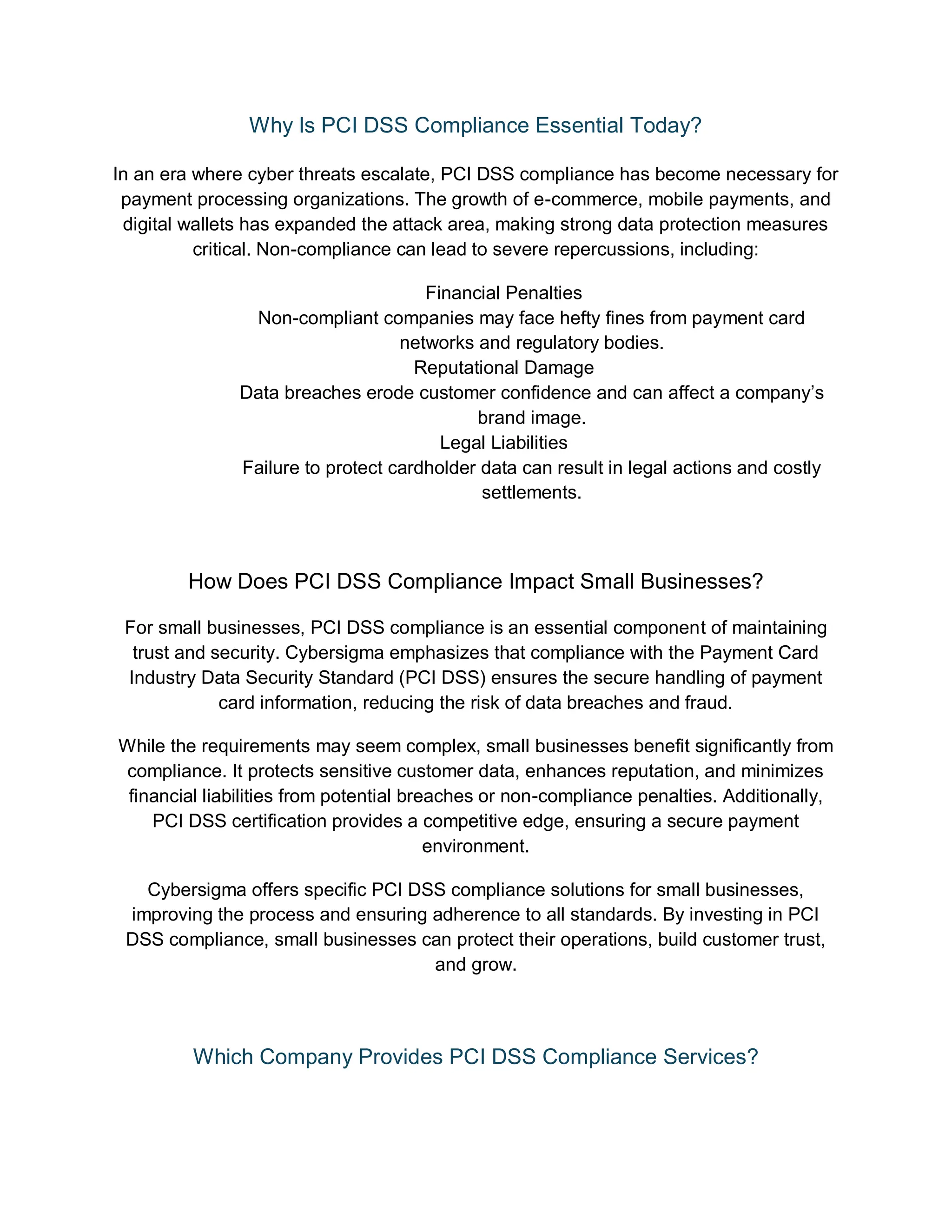 Achieving PCI DSS Compliance | cybersigm | PDF