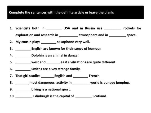 the definite 'the' article-activities.ppt