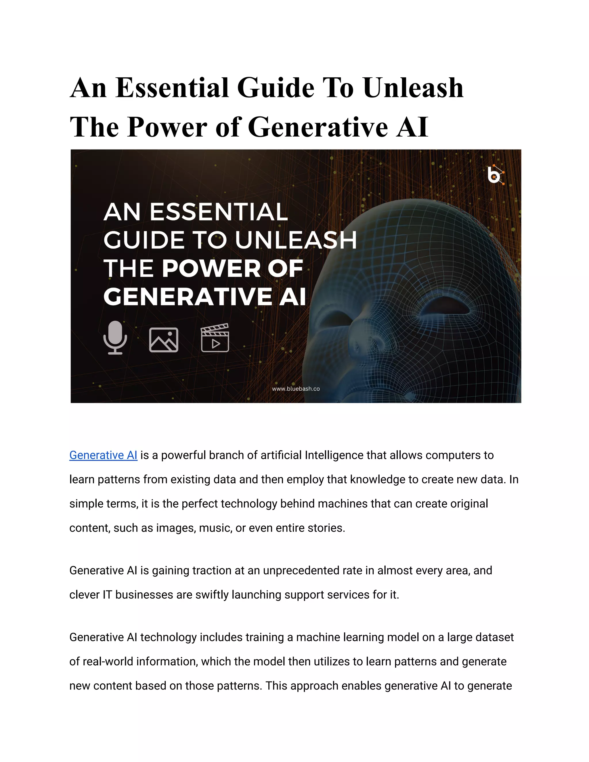 Article-An essential guide to unleash the power of Generative AI.pdf