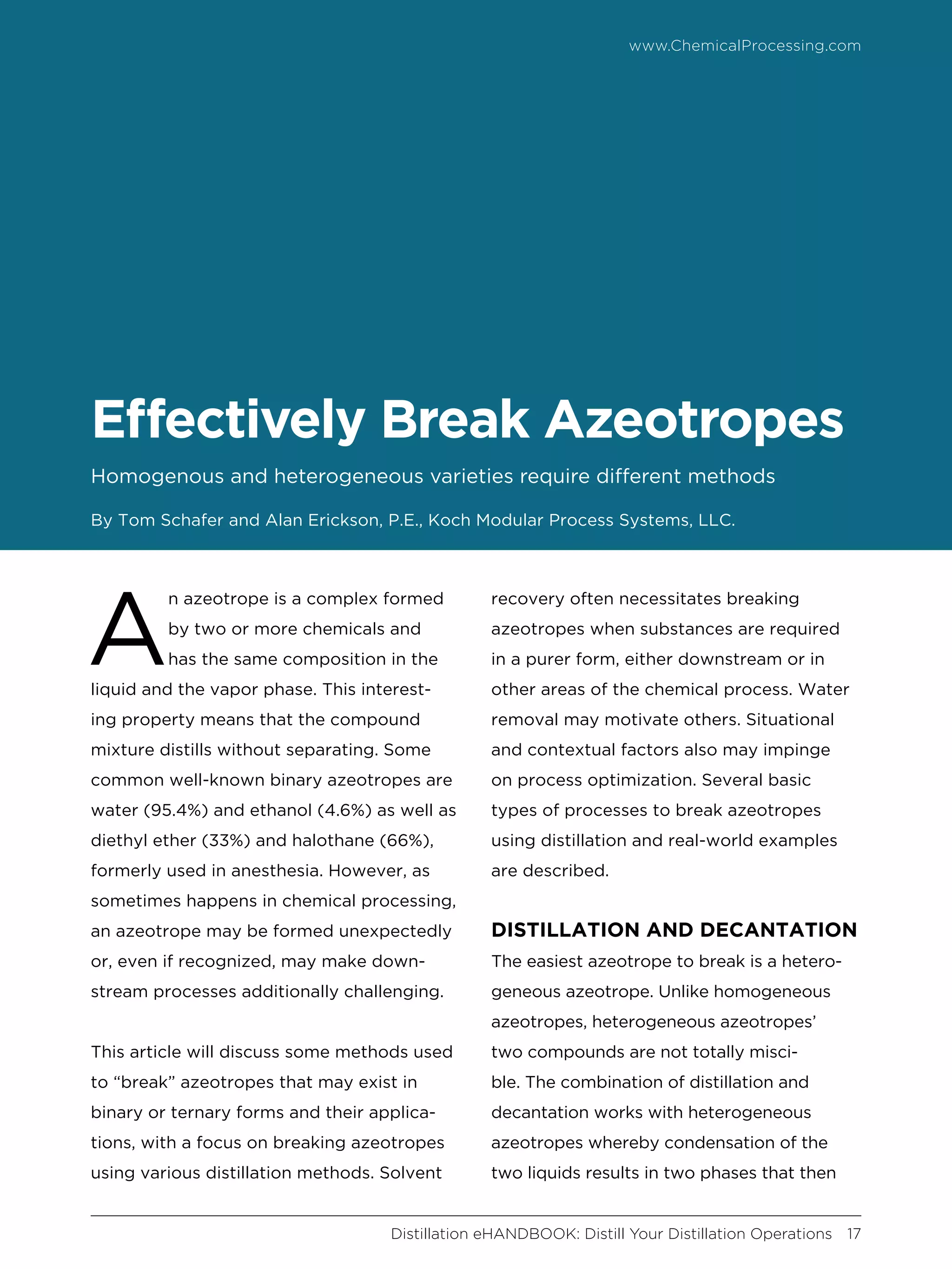 Effectively Break Azeotropes | PDF