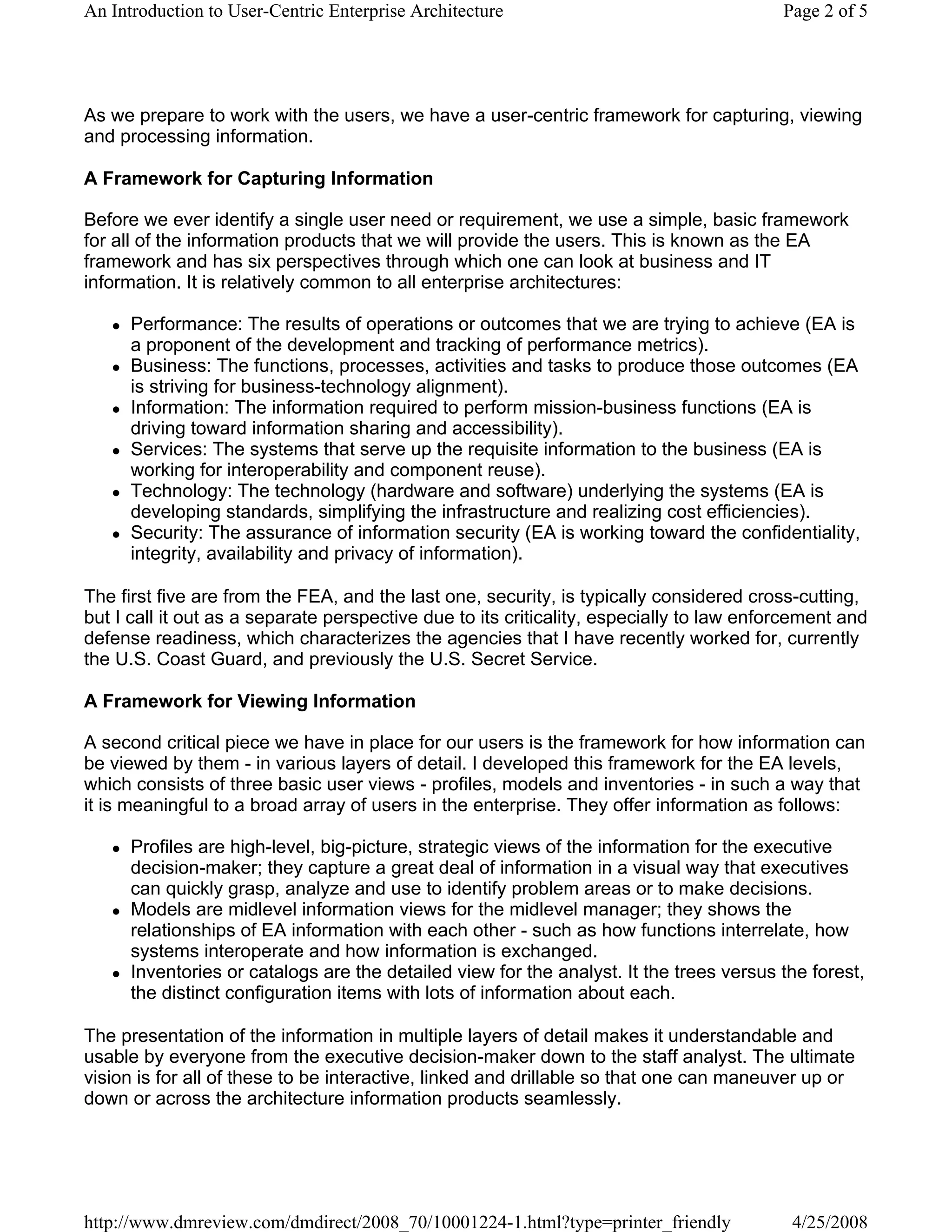 An Introduction to User-Centric EA - Andy Blumenthal | PDF