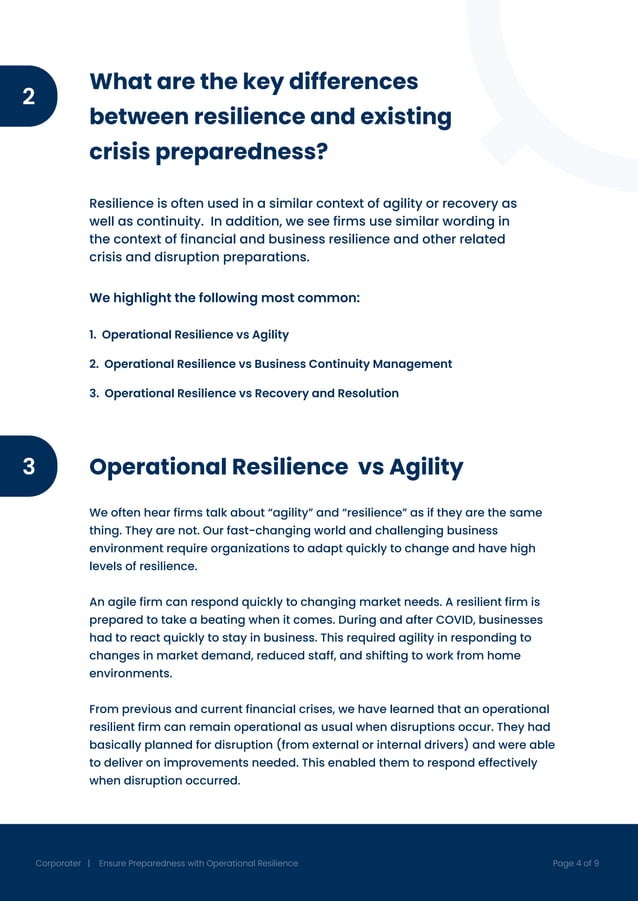 Ensure Preparedness with Operational Resilience - Article | PDF