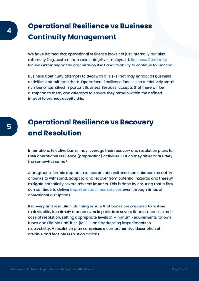 Ensure Preparedness with Operational Resilience - Article | PDF