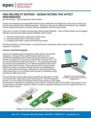 High Reliability Keypads - Design Factors That Affect Performance | PDF