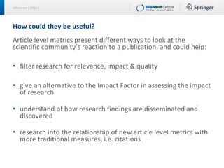 Article level metrics - 1AM:London | PPTX
