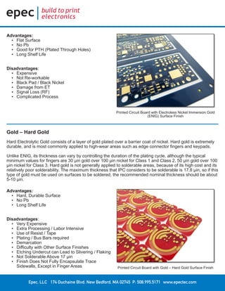 Printed Circuit Board Surface Finishes – Advantages and Disadvantages | PDF