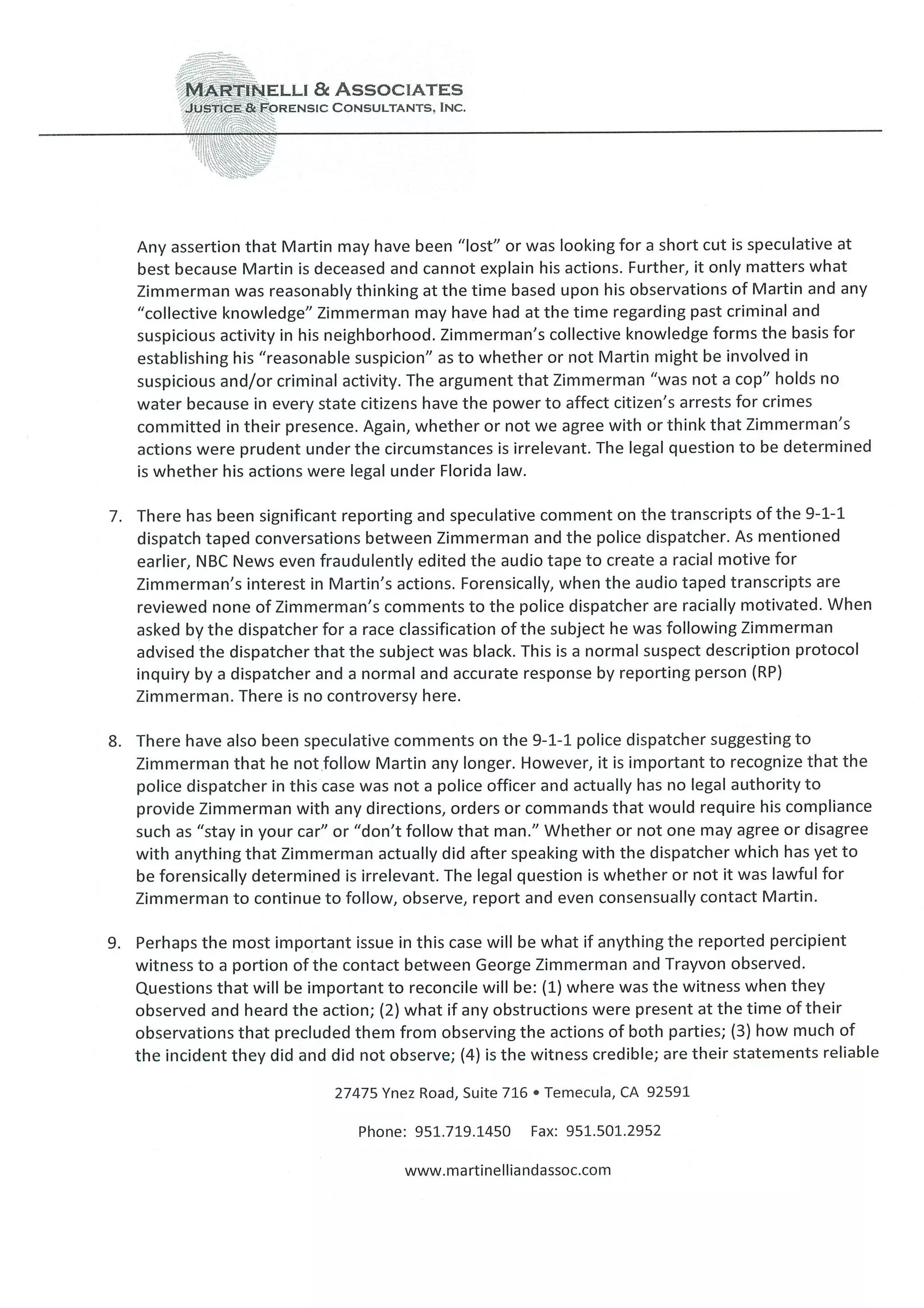 Article The Trayvon Martin Shooting by Ron Martinelli, Ph.D. | PDF