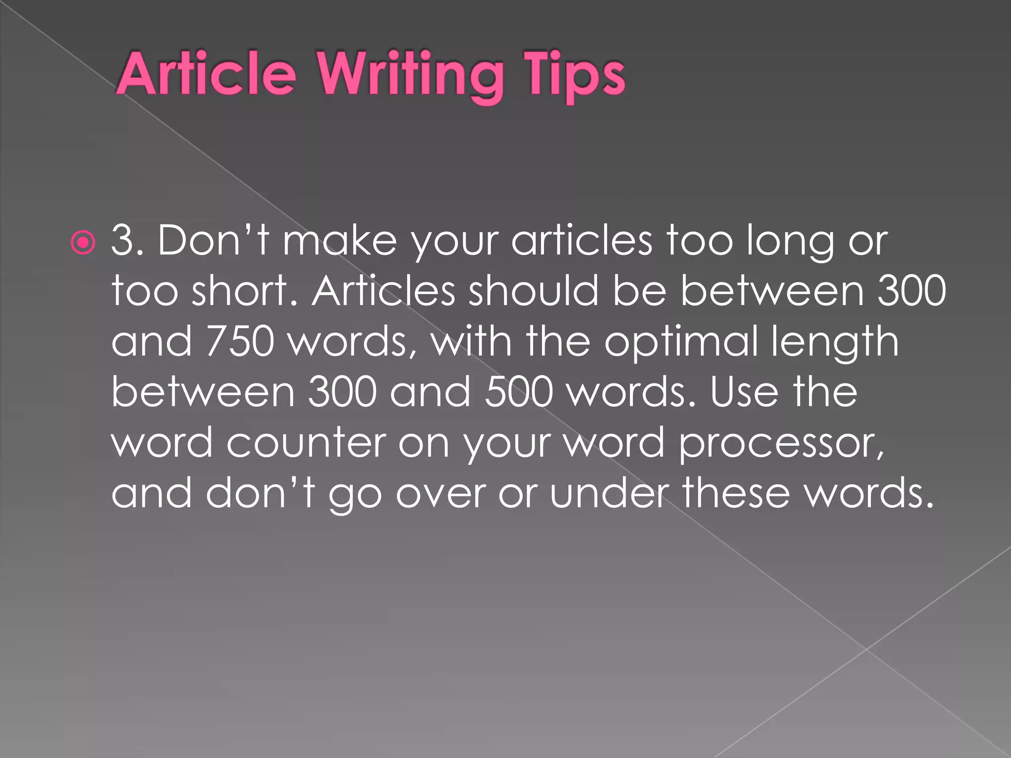 Article writing-tips | PPTX