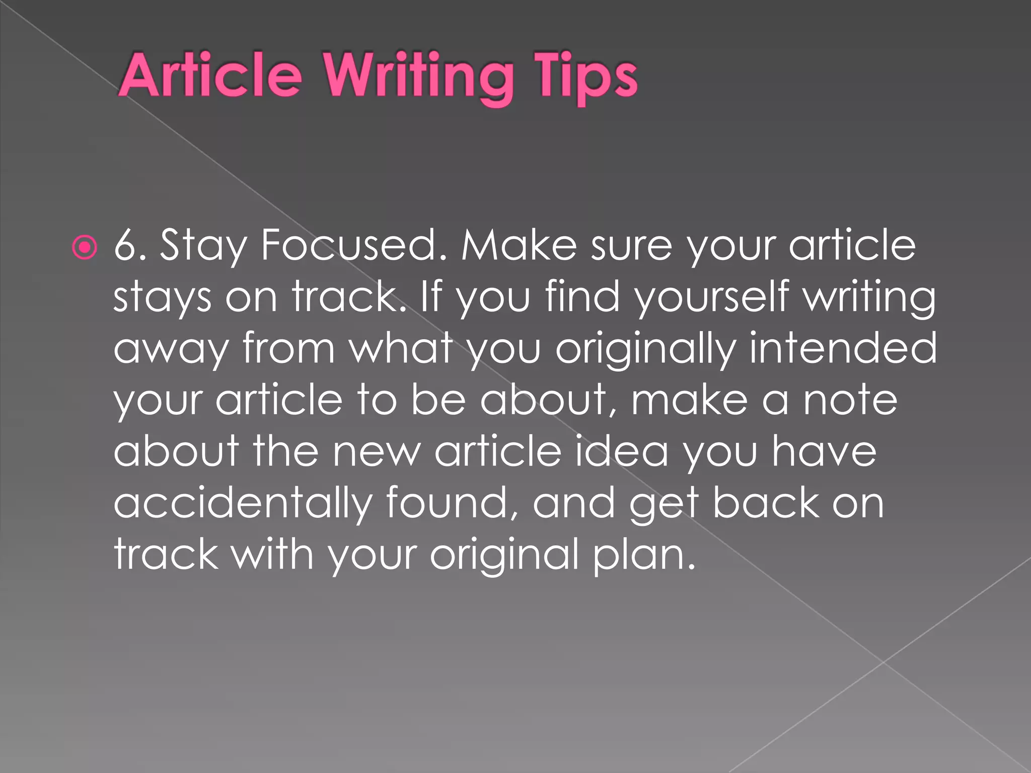 Article writing-tips | PPTX
